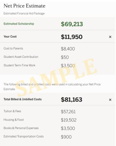 Understanding A Net Price Estimate | Harvard